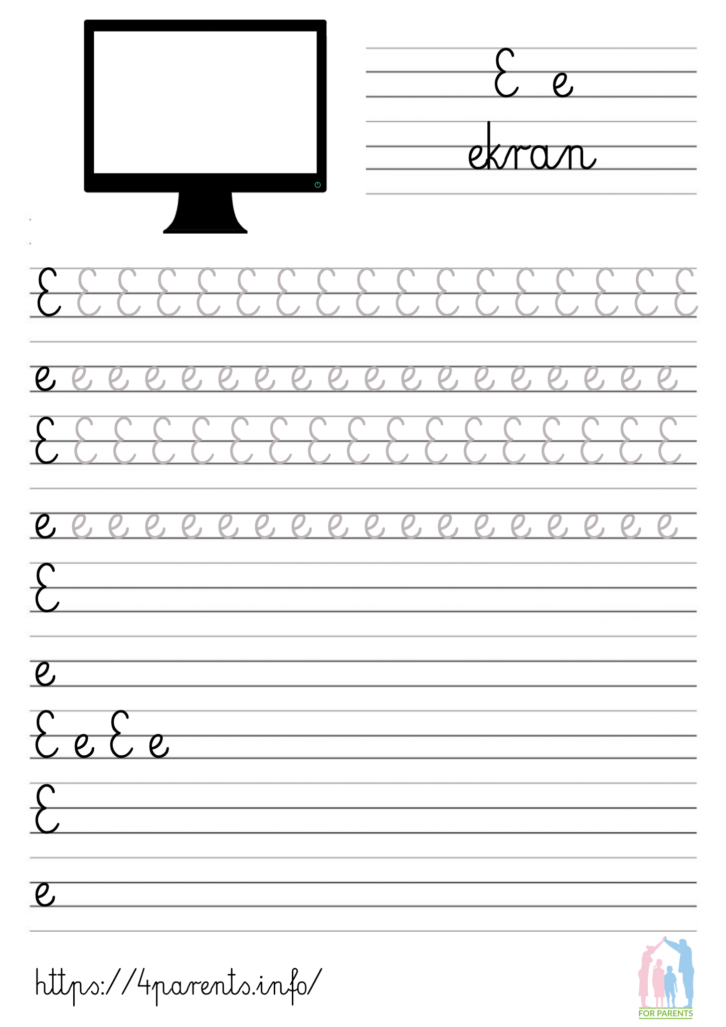 Nauka pisania liter - A literki do nauki pisania - Dla rodziców Dla dzieci