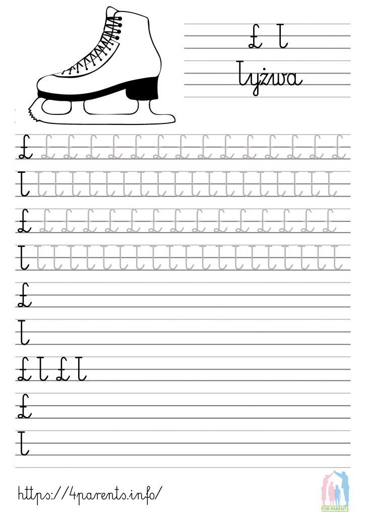 Nauka pisania liter - Ł literki do nauki pisania - Dla rodziców Dla dzieci
